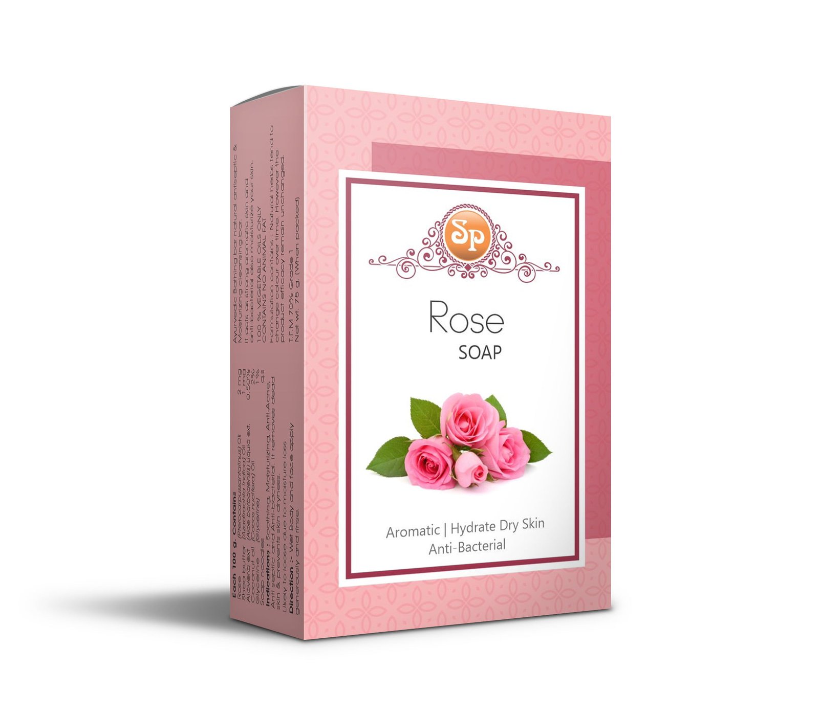 SP ROSE SOAP PACK OF 5 WITH THE GOODNESS OF ROSE - S.P. Pharma