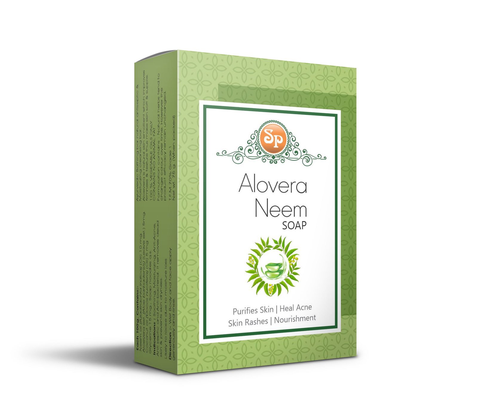 S.P ALOE-VERA NEEM SOAP PACK OF 5 WITH THE GOODNESS OF ALOEVERA & NEEM ...